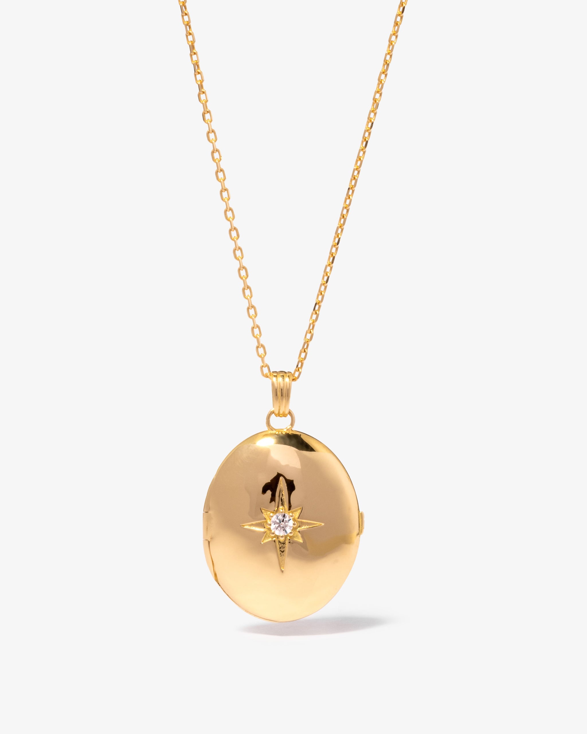 Star Diamond Locket Necklace